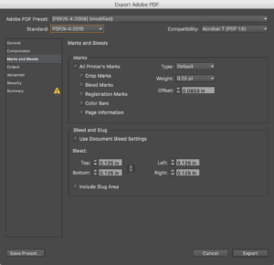 Custom Book Cover PDF Export Settings - Nonstop Printing